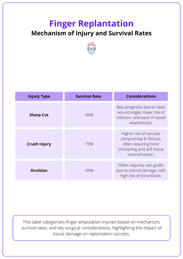 Finger Replantation: Indications, Surgical Technique, & Complications
